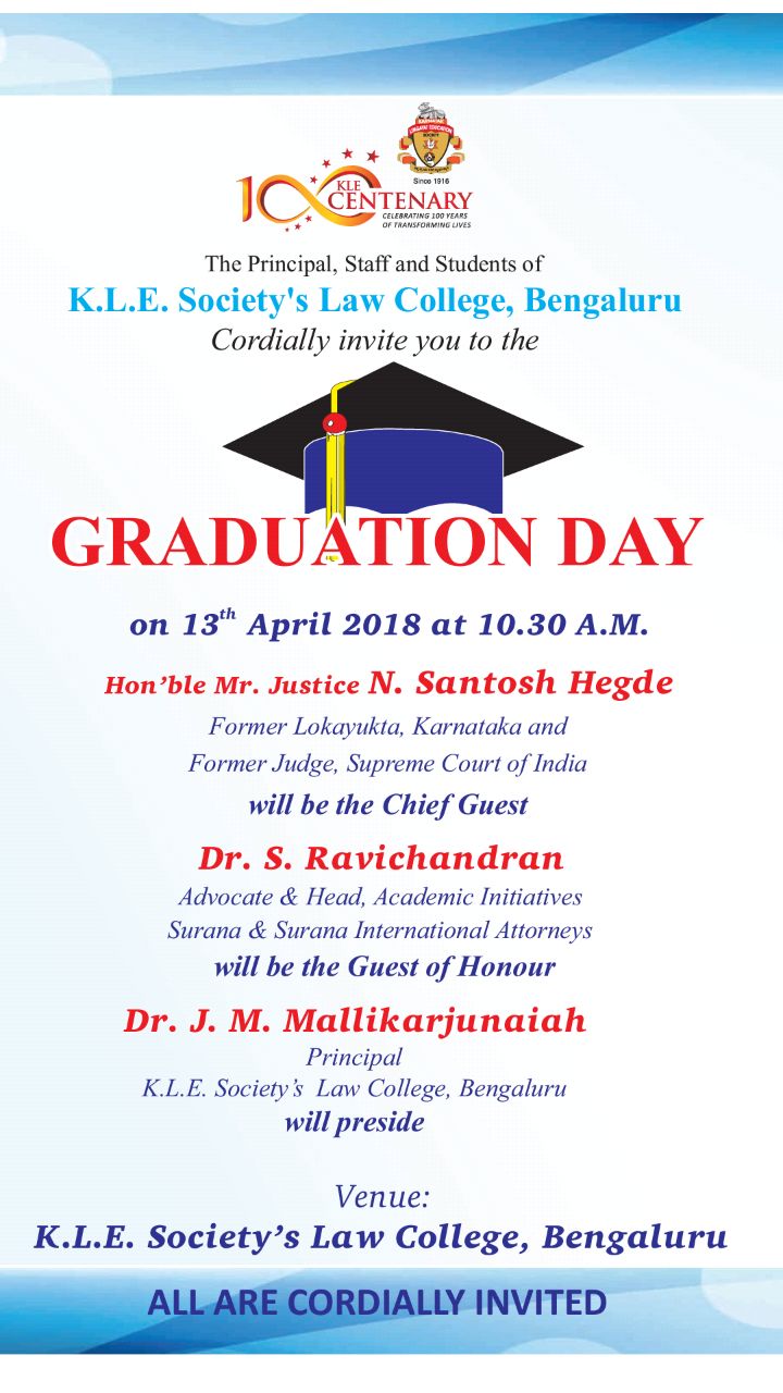 Graduation Day 2018 | KLE Society's Law College