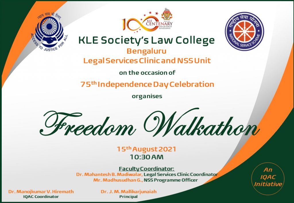 Freedom Walkathon 2021 | KLE Society's Law College